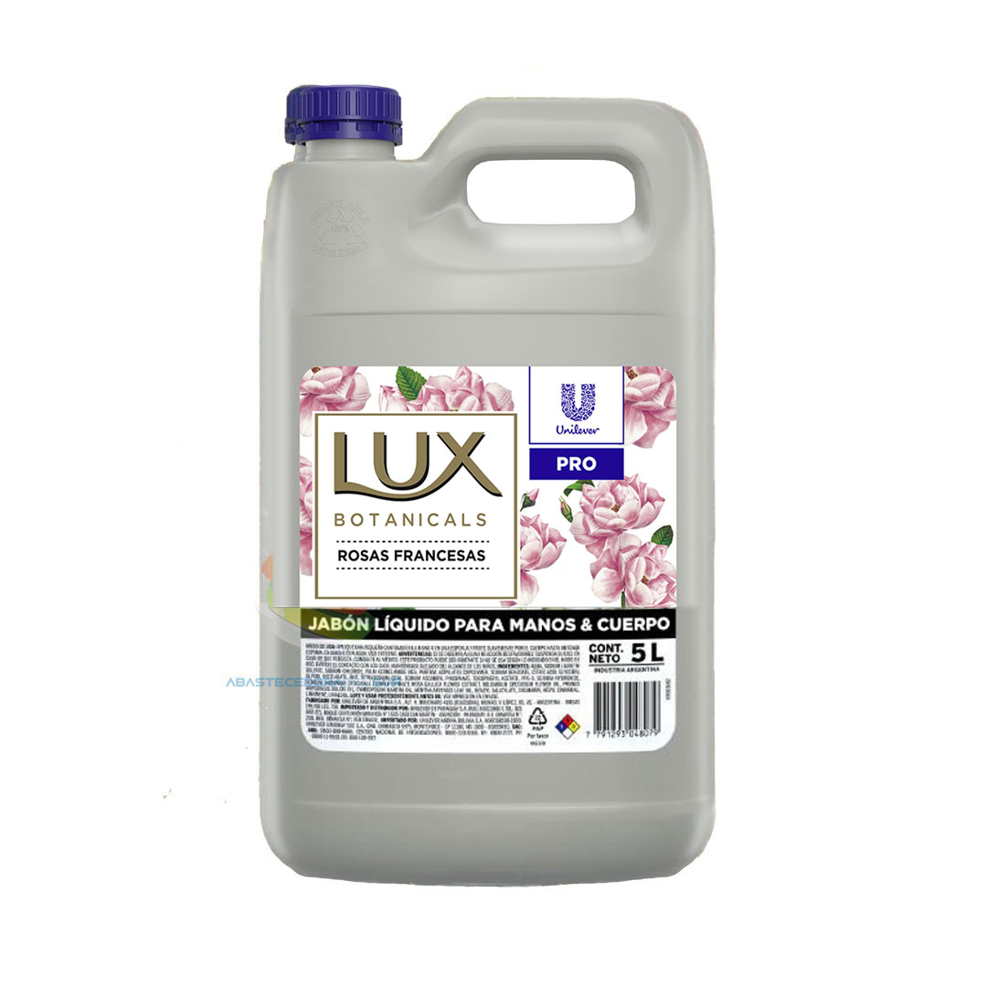 LUX JABON LIQUIDO MANOS Y CUERPO ROSAS 5 LTS