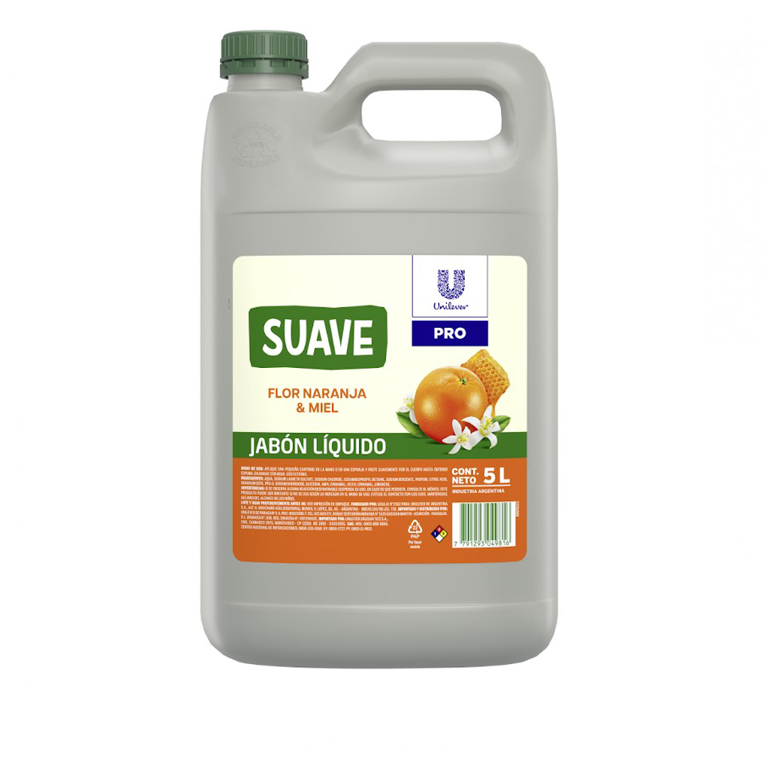 SUAVE JABON LIQUIDO NARANJA Y MIEL UNILEVER 5 LTS