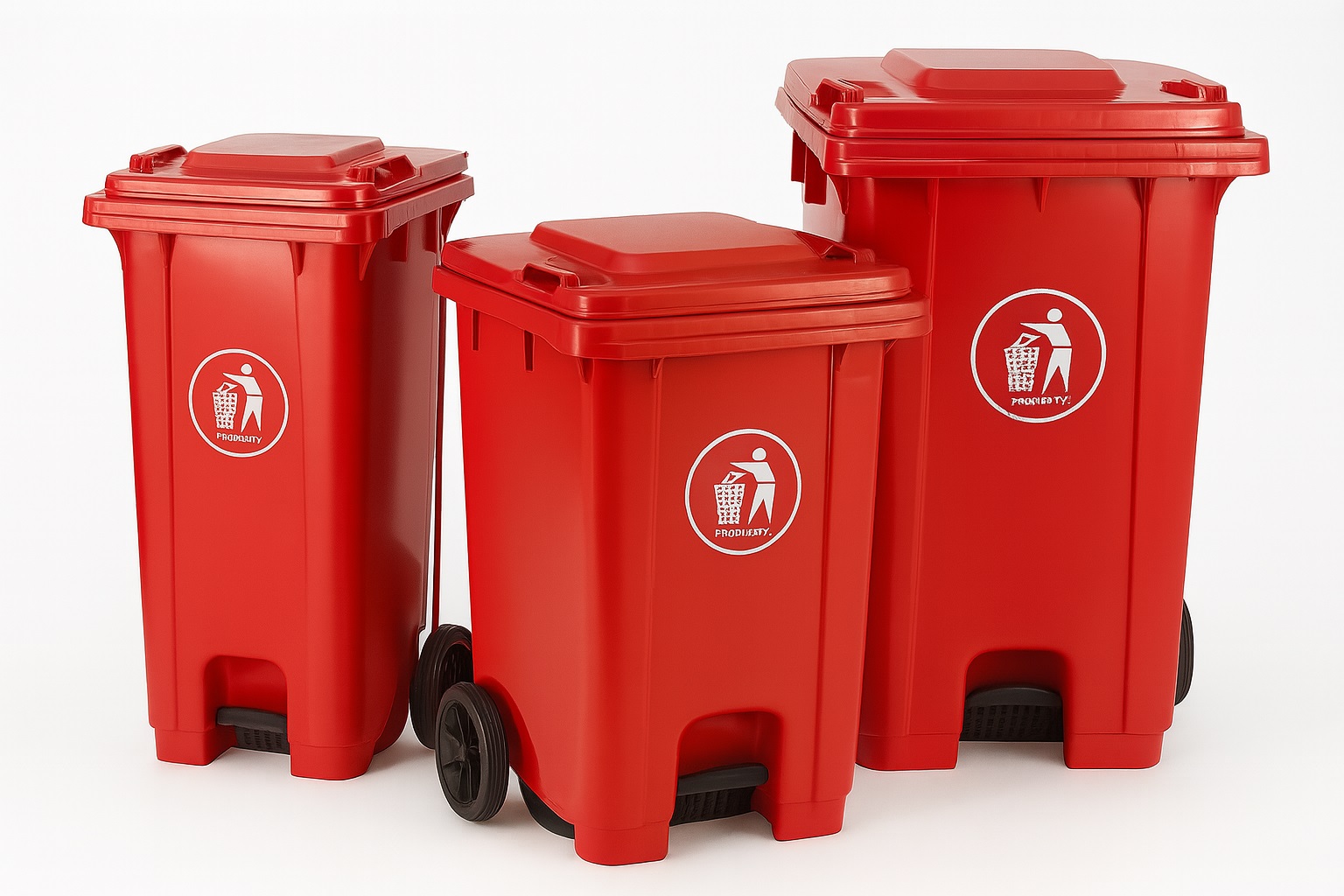 CONTENEDOR 240 LTS CON RUEDAS Y PEDAL ROJO PROQUAL